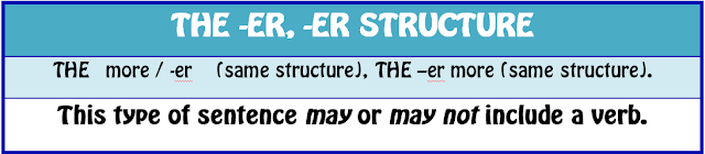 Enjoy 2 Learn English: USING THE IRREGULAR -ER, -ER STRUCTURE CORRECTLY