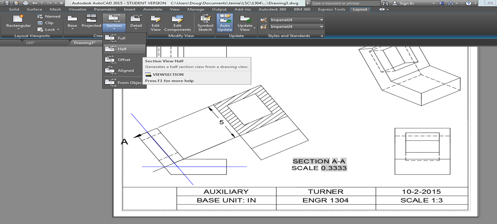Auxiliary View In Autocad