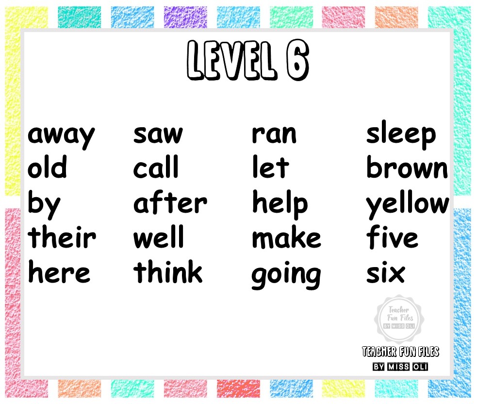 Teacher Fun Files: Basic Sight Words in Different Levels