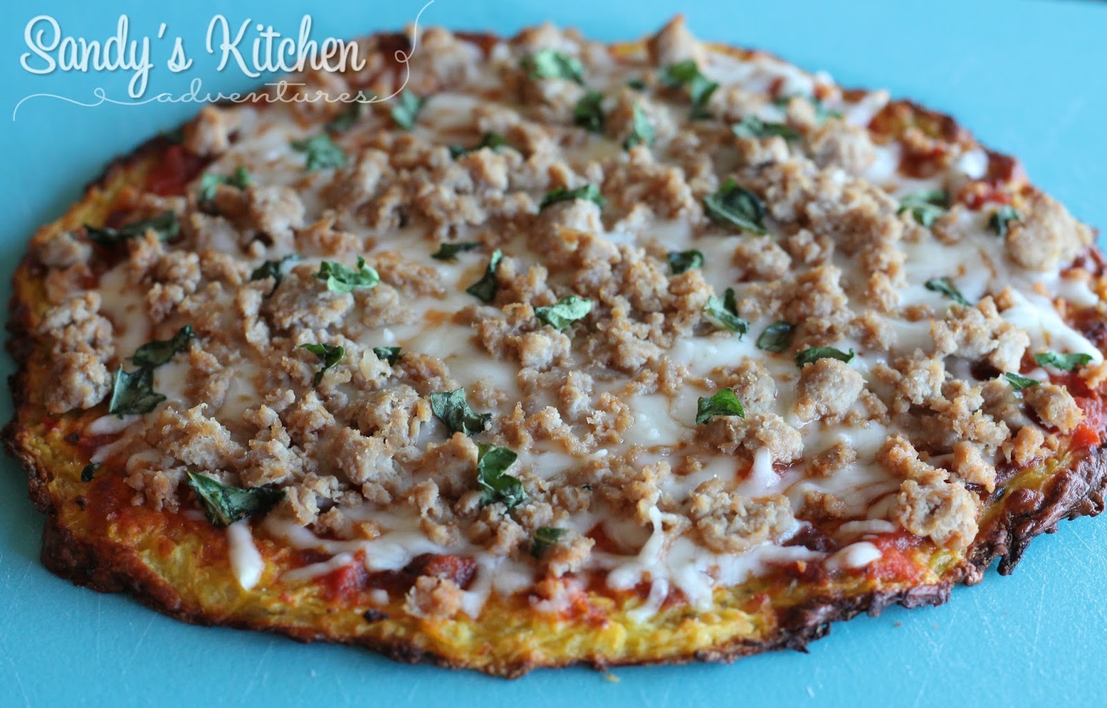 Spaghetti Squash Pizza Crust | Sandy's Kitchen