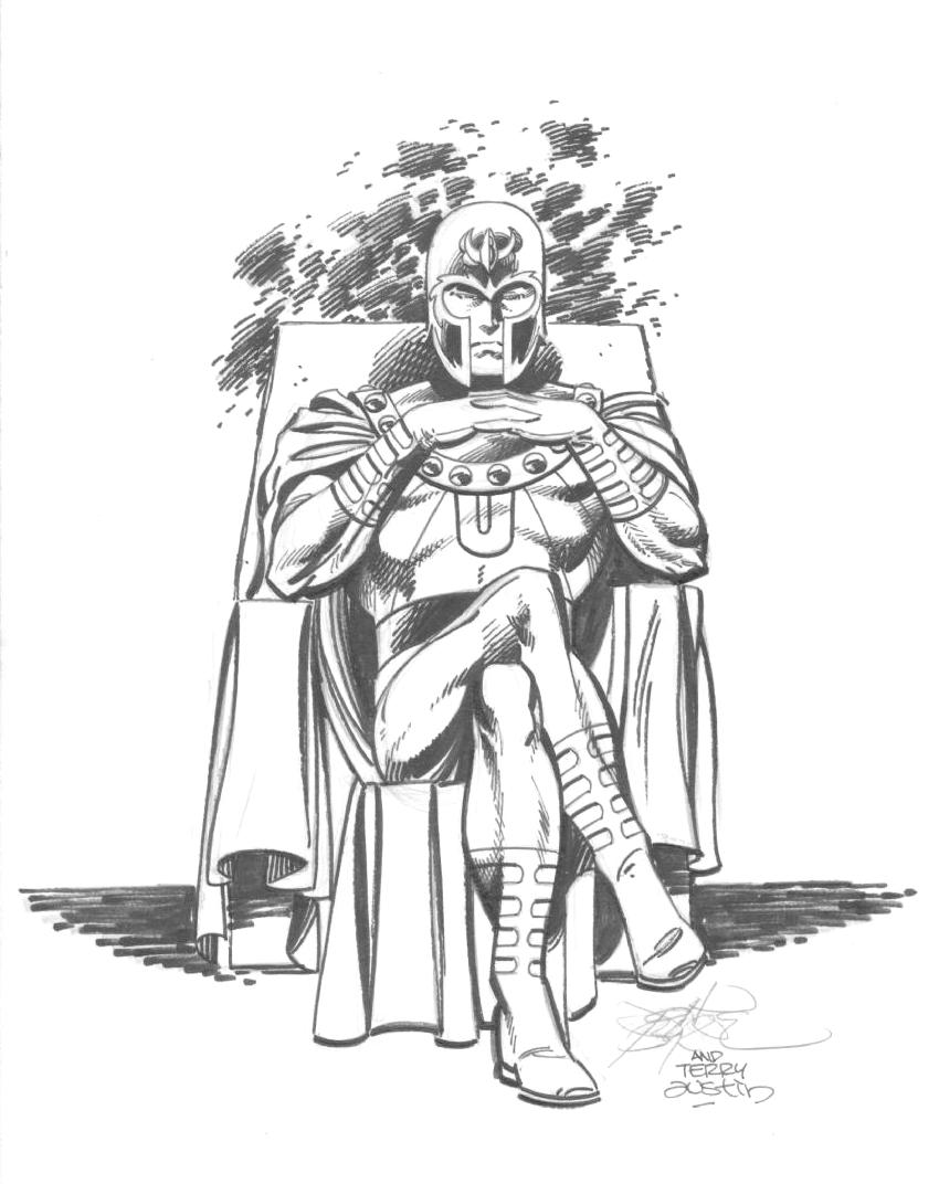 Marvel Comics of the 1980s: 1982 - Magneto sketch by Byrne and Austin