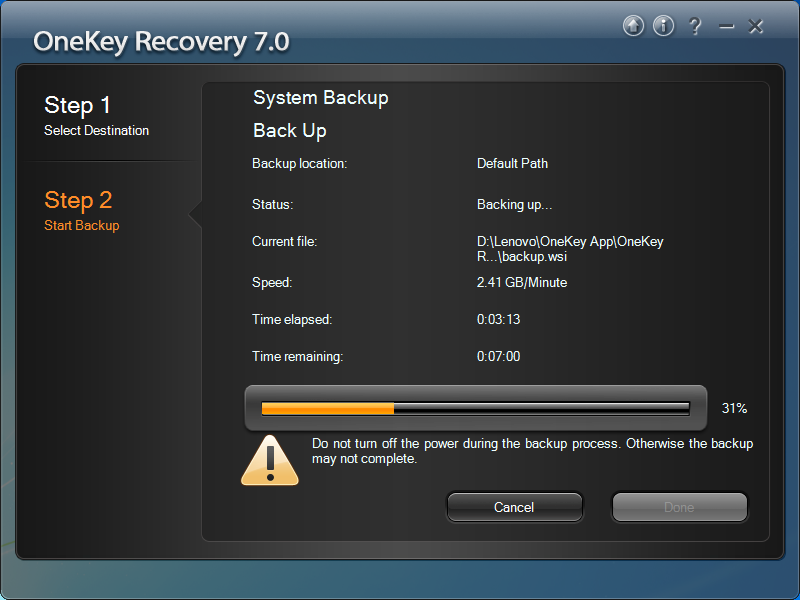 สำรองข้อมูลด้วย OneKey Recovery กันดีกว่าครับ