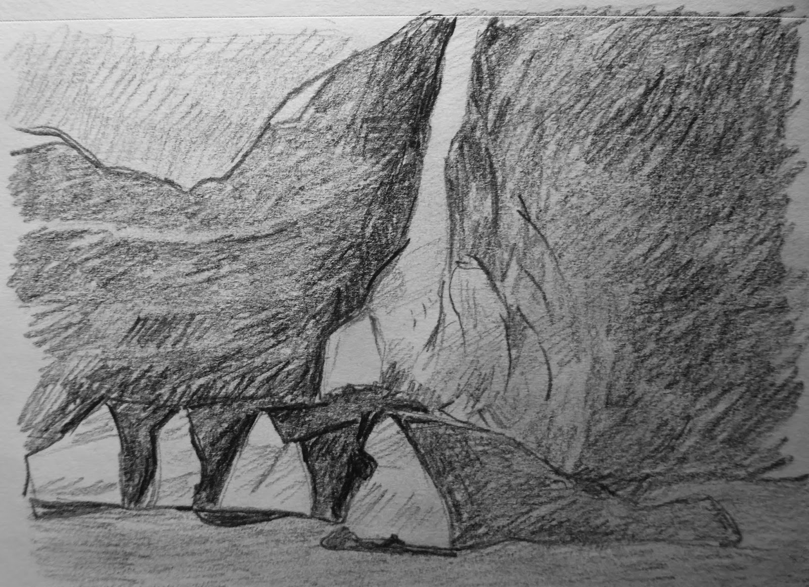 MOVING INTO ART: Recent drawings of Waverley Caves Beach
