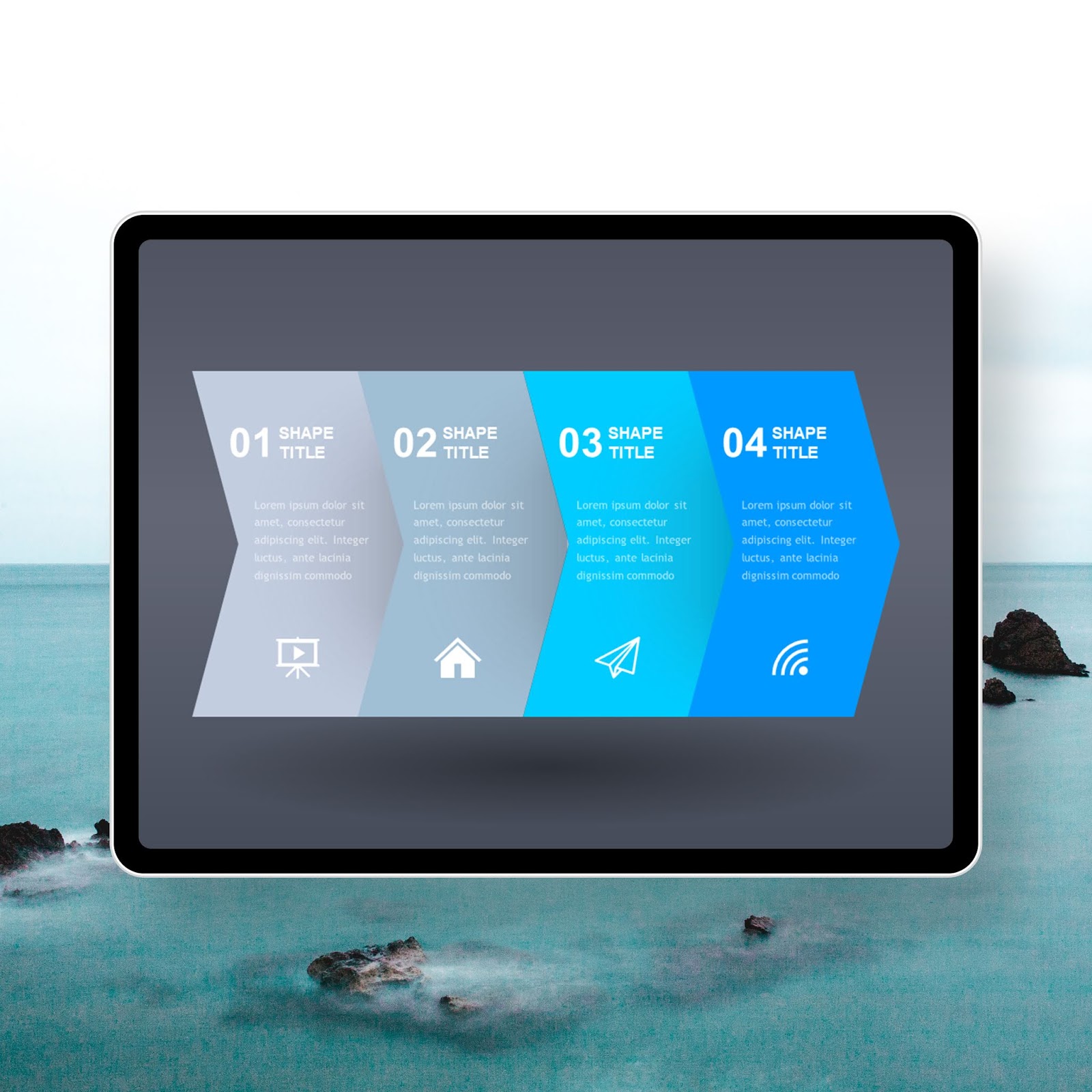 Horizontal Process Normal PowerPoint Template - PowerPoint Free