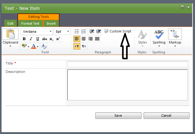 Me & My SharePoint: Add button in SharePoint 2010 RTE Editing Tools Ribbon