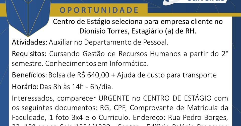 Fanor Carreiras: ESTÁGIO EM RH