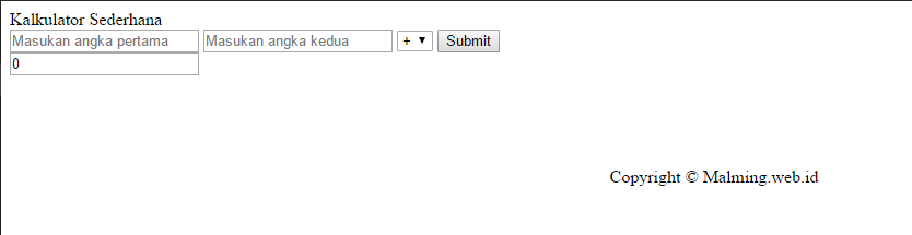 Membuat kalkulator sederhana dengan php - Malming - Tongkrongan Belajar IT