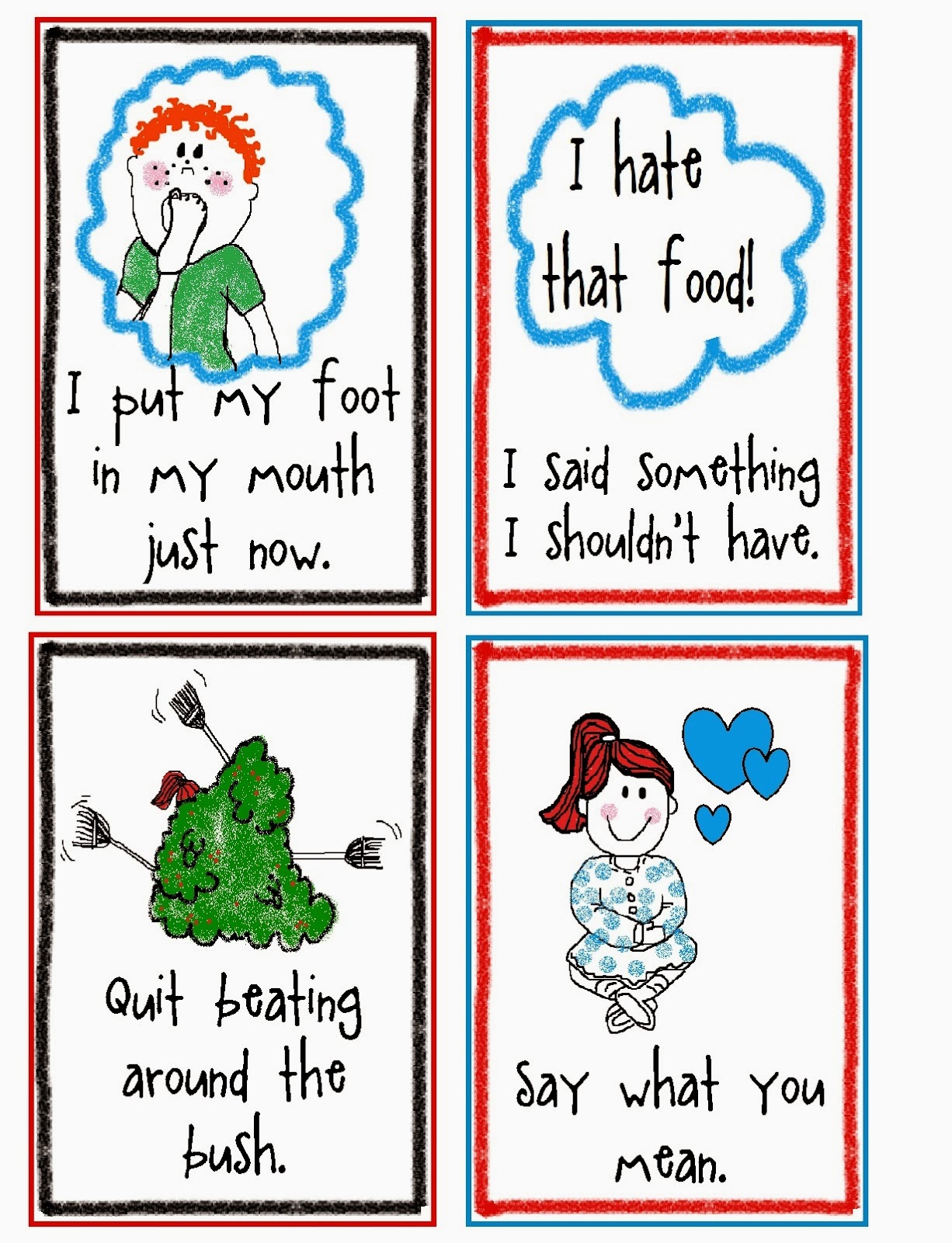Free English Activities Idioms Flashcards Free English Activities Idioms Flashcards