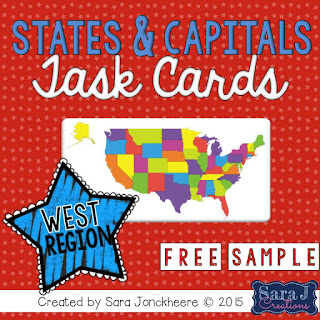 Classroom Freebies Too: States and Capital Task Cards with QR Codes