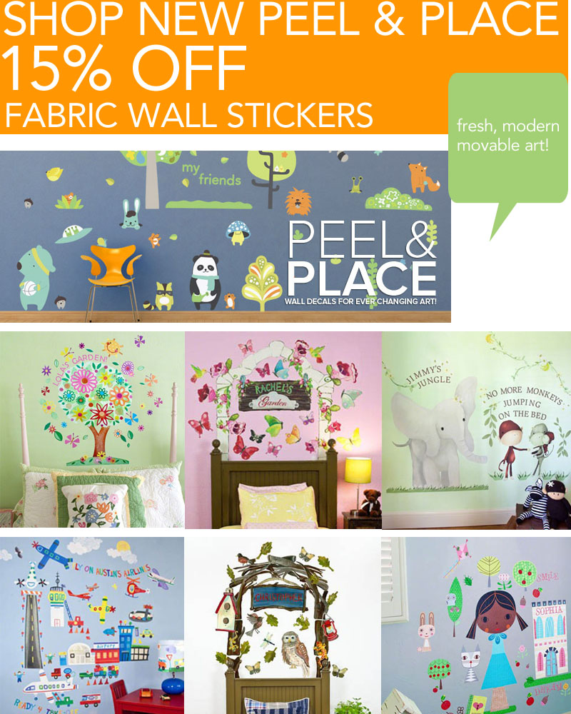 the honeybunch home companion: Peel & Place Wall Stickers for Kids' Rooms