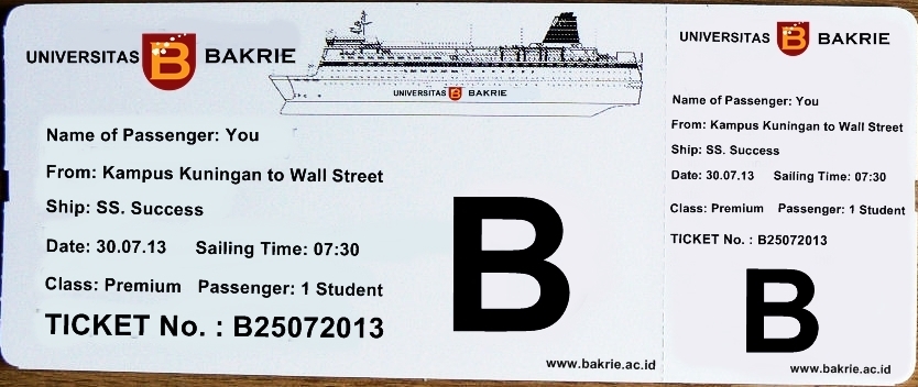 trip to success: Series Ad 2 - Universitas Bakrie Ship Ticket