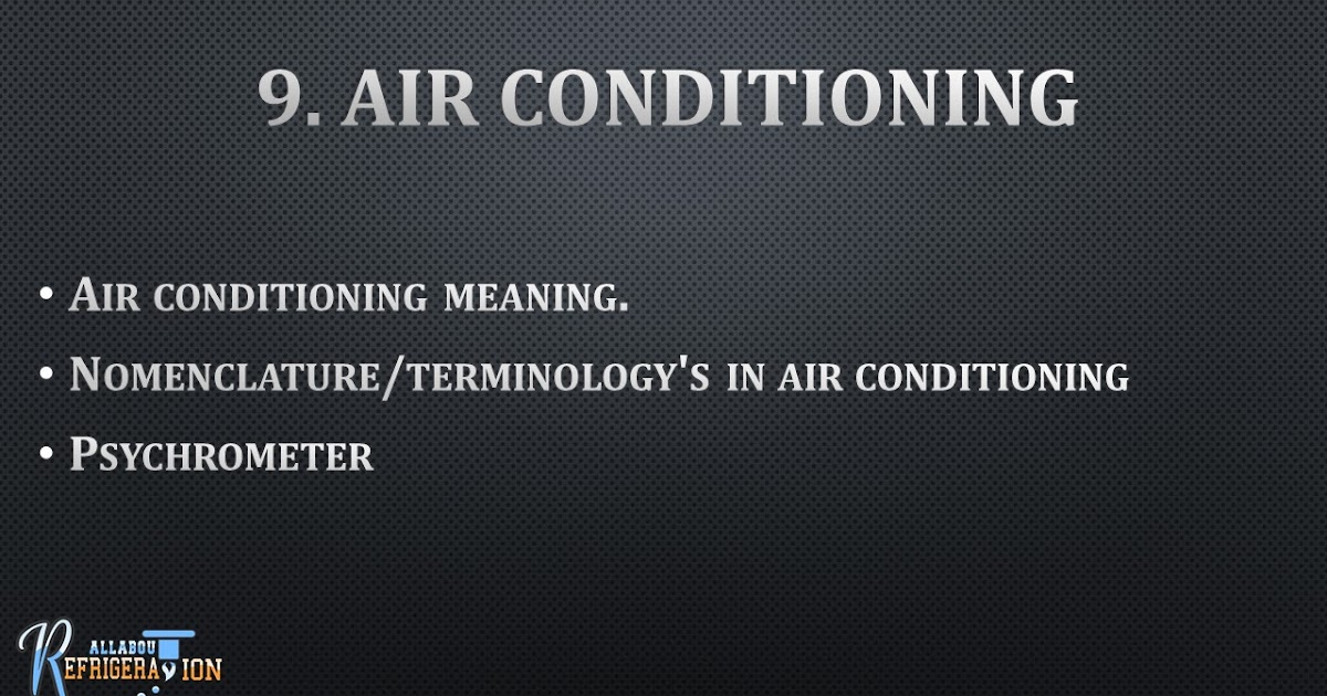 9. Air Conditioning-Introduction