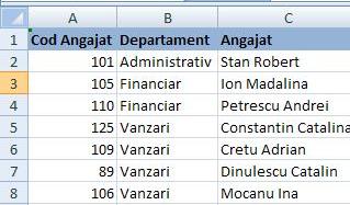 Utilizarea functiilor LOOKUP pentru interogarea tabelelor de date ...