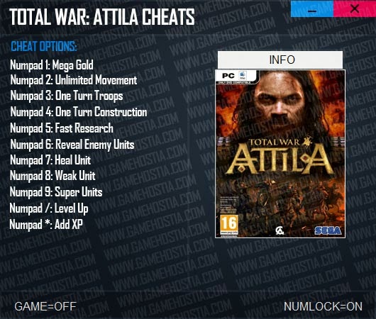 Total War Attila PC Cheats, Hacks and Trainer - 2015