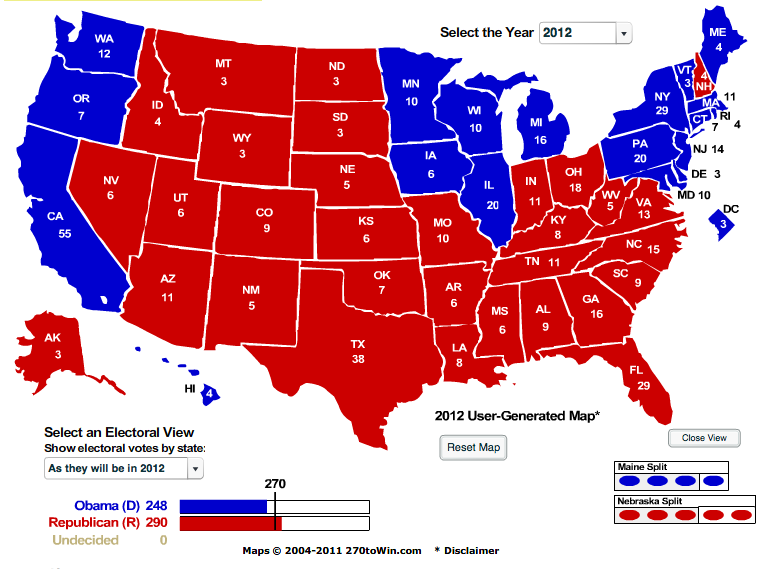 The Liberator Today: 2012 Presidential Election: Electoral Map