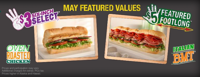News: Subway - May 2014 Featured $5 Footlong | Brand Eating