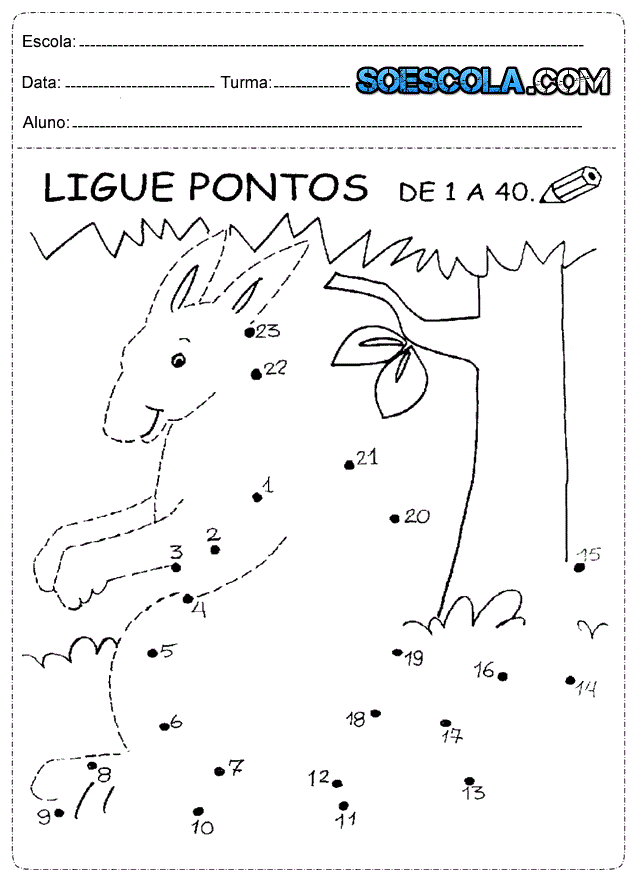 Atividades ligue os pontos para imprimir - SÓ ESCOLA Atividades ligue os pontos para imprimir - SÓ ESCOLA
