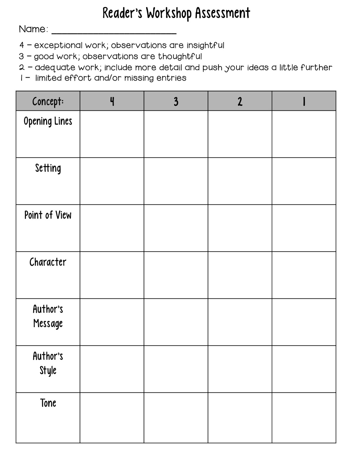 Reader's Workshop: Planning and Skill Building - Learning in Room 213