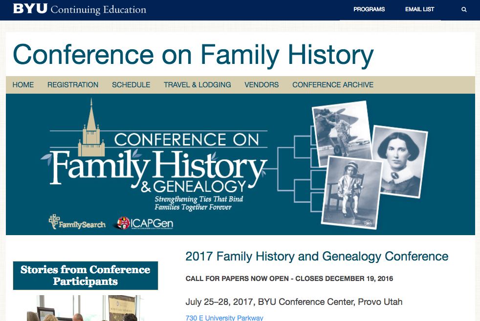 Genealogy's Star: BYU Family History and Genealogy Conference