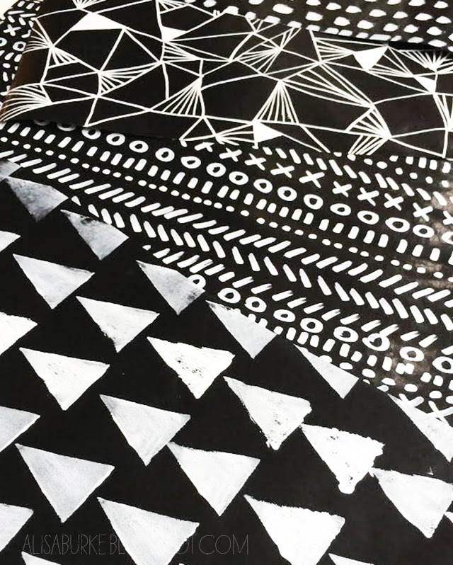 alisaburke: black and white wrapping paper