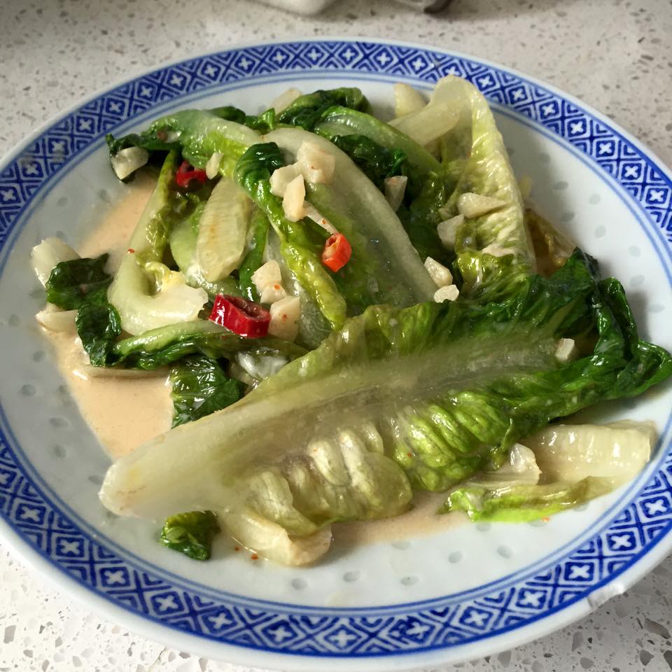 China Blue: Foo Yu Yau Mak (Cos Lettuce with Preserved Beancurd)