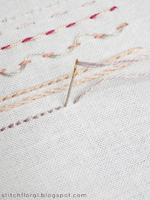 Line stitches and their variations: sampler - Stitch Floral
