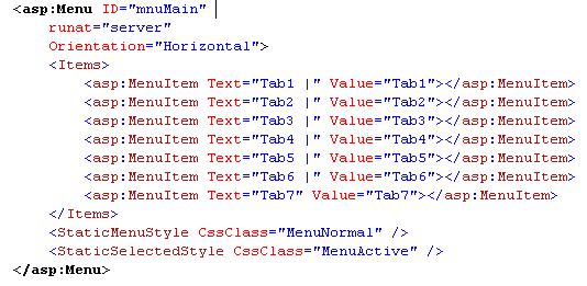 Asp.Net Tab Structure using Asp:Menu Control | C# Guide - C#, Asp.Net ...