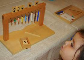 "Making Montessori Ours": Montessori Math - Hanging Bead Stair Frame