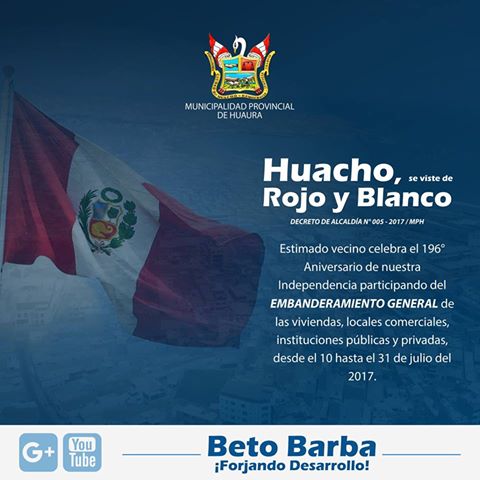 PORTAL INFORMATIVO: HUACHO: TODOS A CUMPLIR CON EMBANDERAMIENTO GENERAL ...