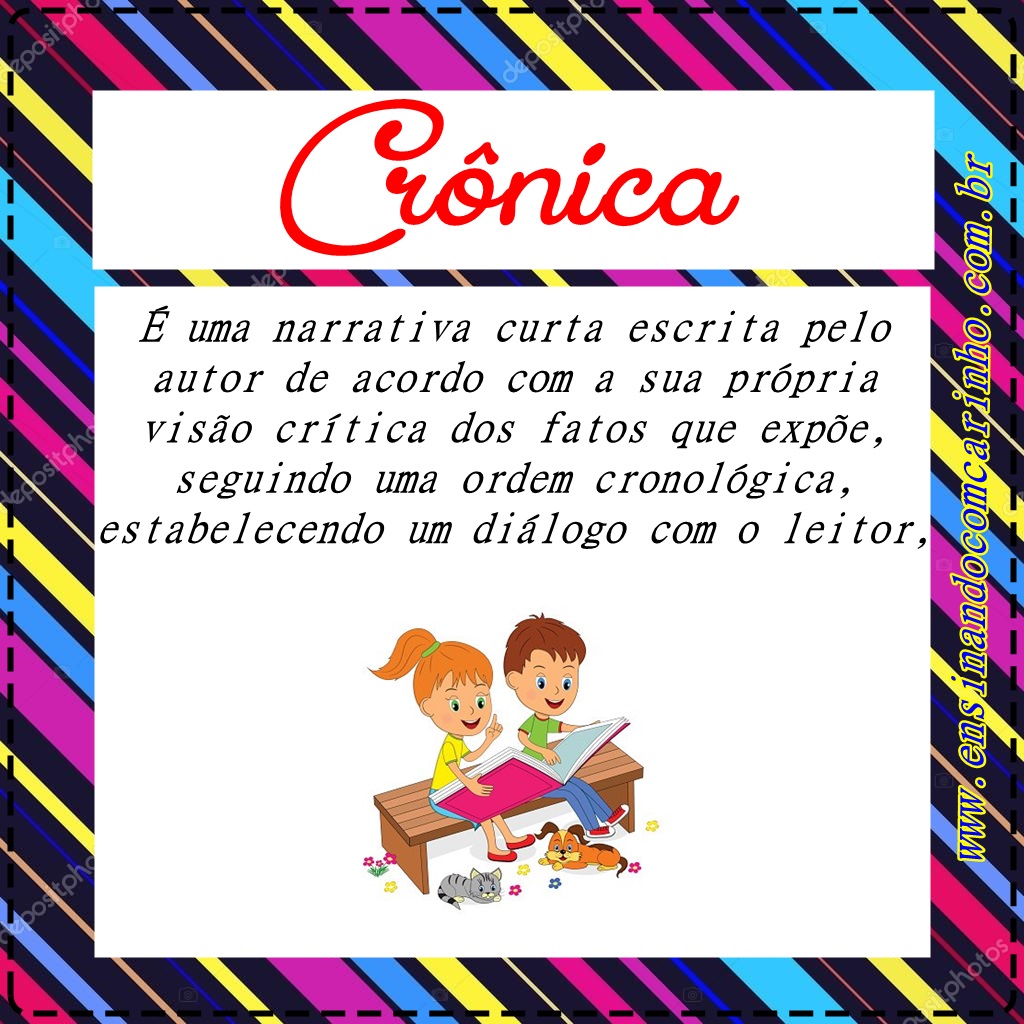 Cartazes lúdicos dos gêneros textuais com suas definições