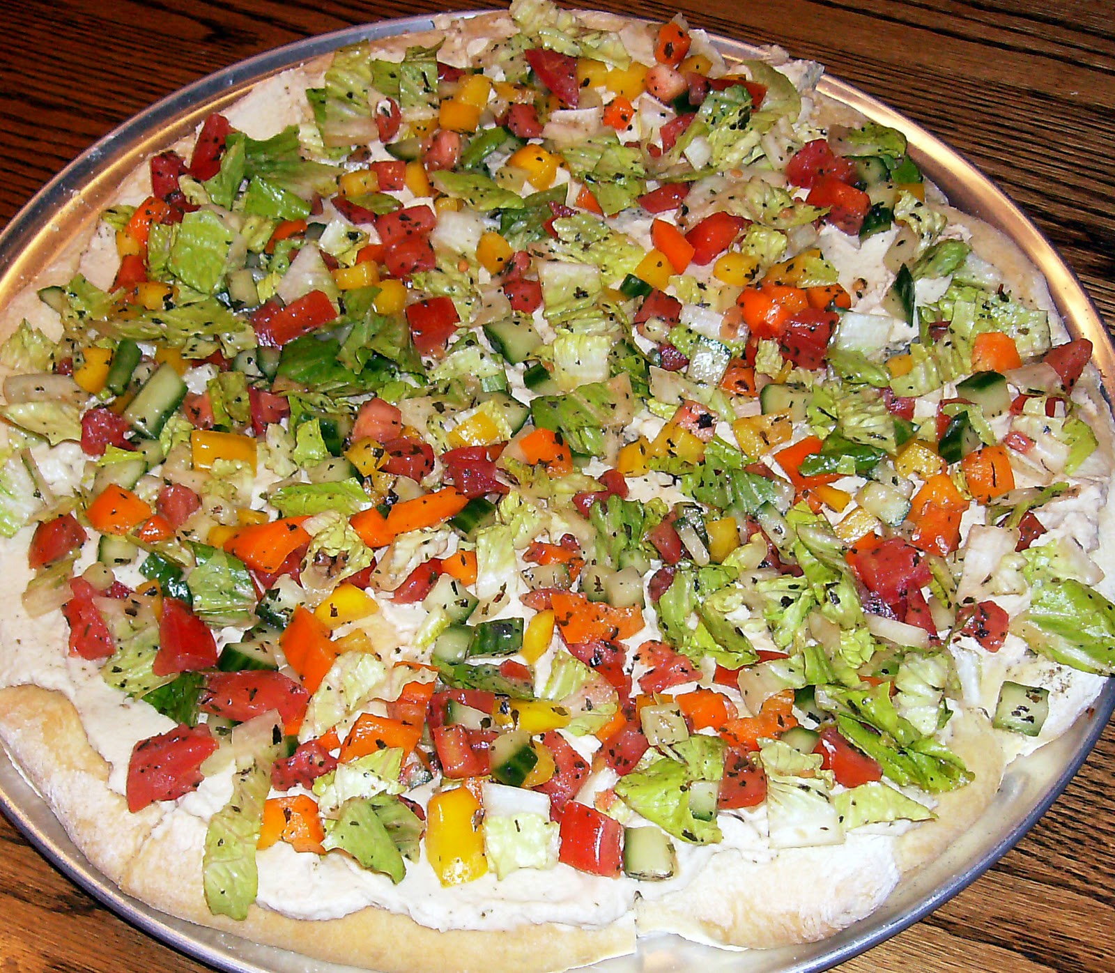 Mediterranean Inspired Food: Israeli Salad Pizza