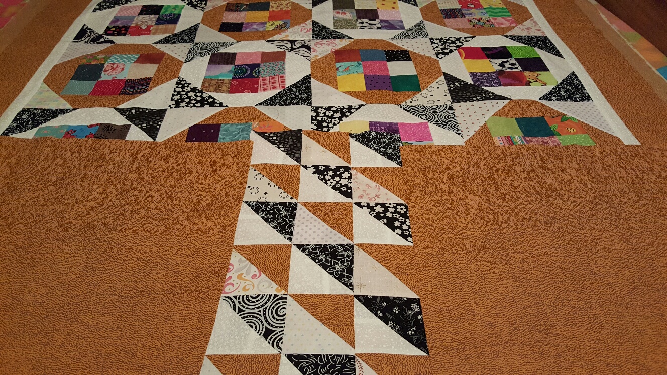 Debbie's Kitties and Quilts: Finished my Cheddar Nine-Patch Quilt