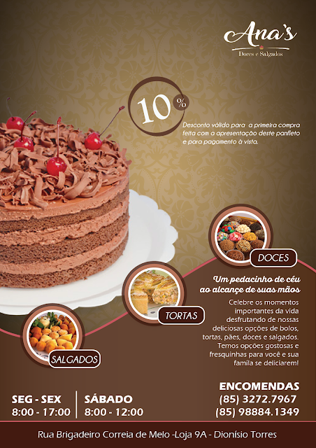 Flyer A6 Ana's Doces e salgados