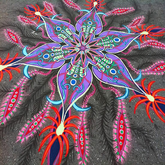 Brooklyn Artist Creates Magical Sand Paintings on Sidewalks