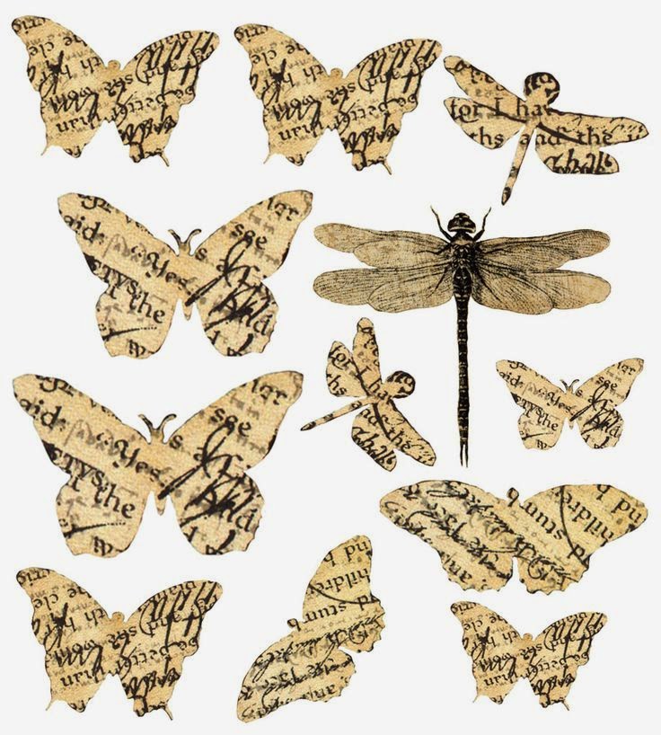 Mariposas vintage de papel