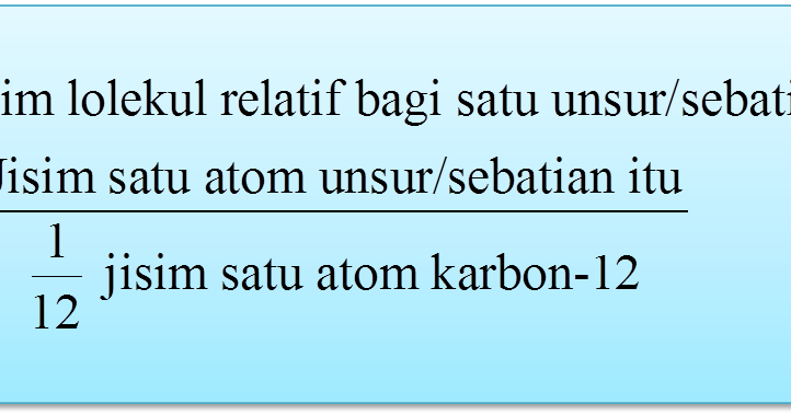 Jisim Molekul Relatif | Nota Ulangkaji Kimia SPM Tingkatan 4/Tingkatan 5