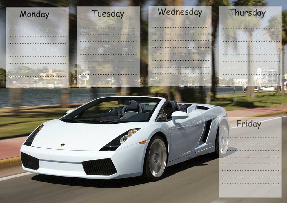 Planner weekly multi-purpose ''Lamborghini