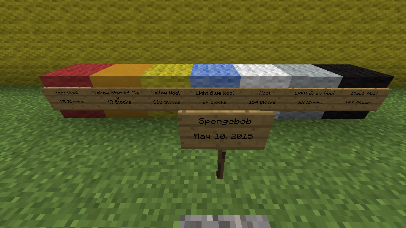 Risha's Minecraft Blog: BIG Spongebob Pixel Art!