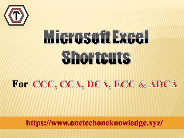 Microsoft Excel Shortcuts One Tech microsoft-excel-shortcuts-one-tech