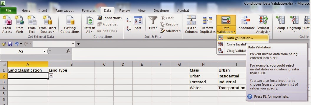 The Excel Evangelist: Conditional Data Validation The Excel Evangelist: Conditional Data Validation