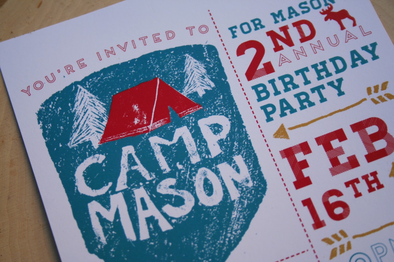 emily camp design- design fancy: Camping Party Invitation