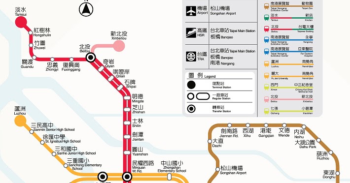 The route map of Taipei MRT