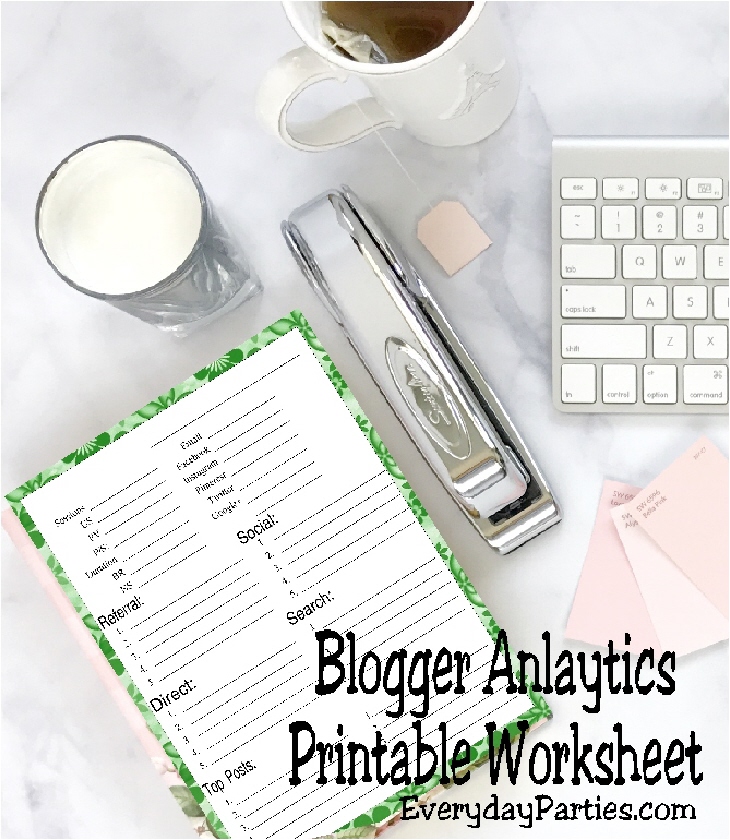 Blogger Analytics Worksheet Printable