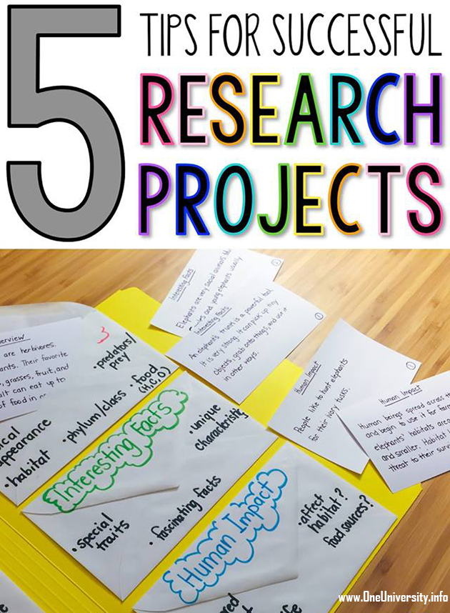 5 TIPS FOR SUCCESSFUL RESEARCH PROJECTS - One University