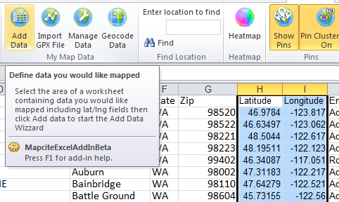 Excel for Educators: Using Add-ins: MapCite