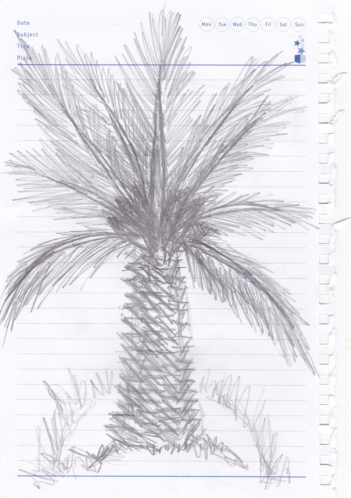 Gambar Lukisan Pokok Sketch Coloring Page
