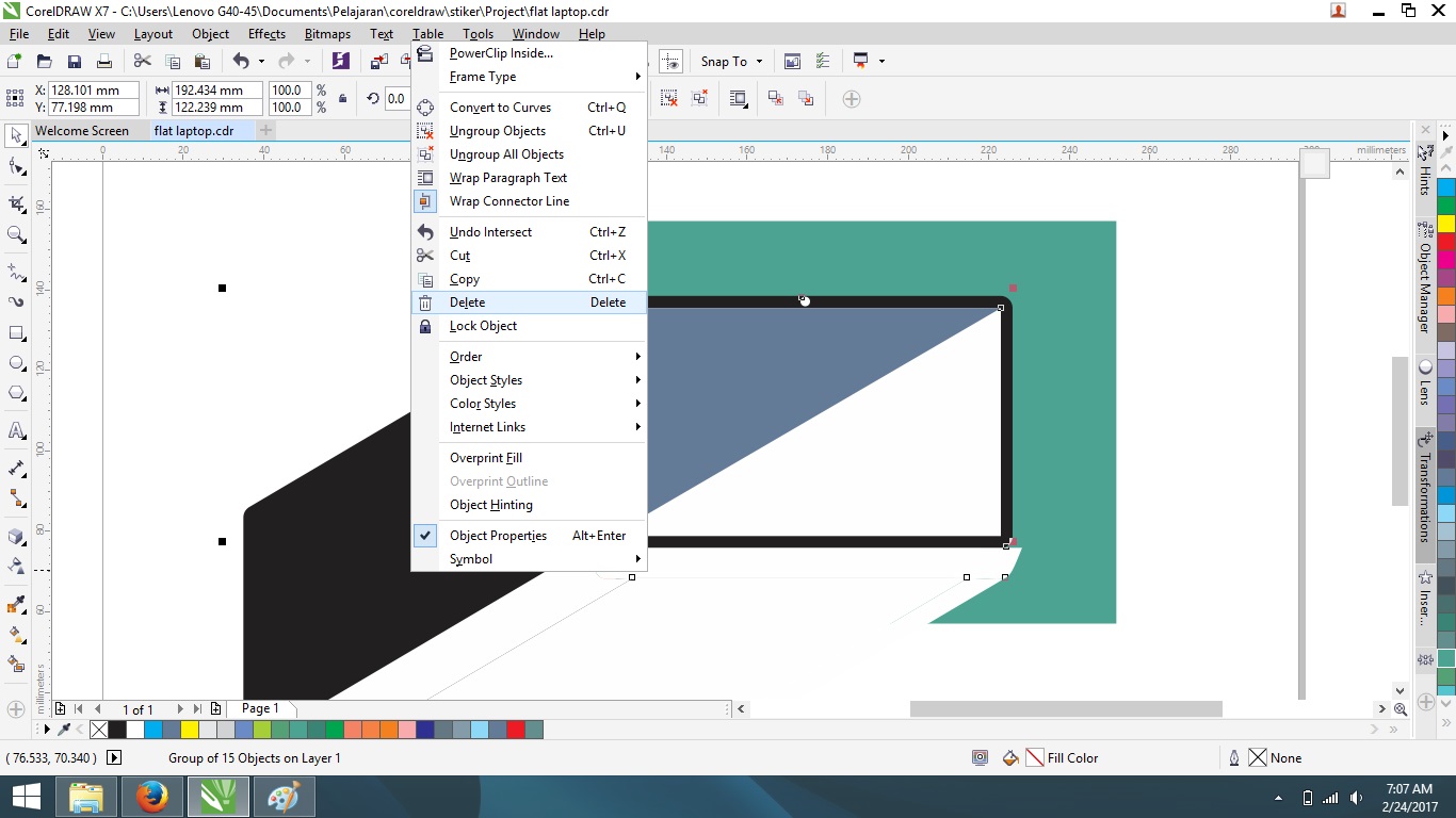 Cara Membuat Flat Design Laptop dengan CorelDraw X4 X5 X6 X7