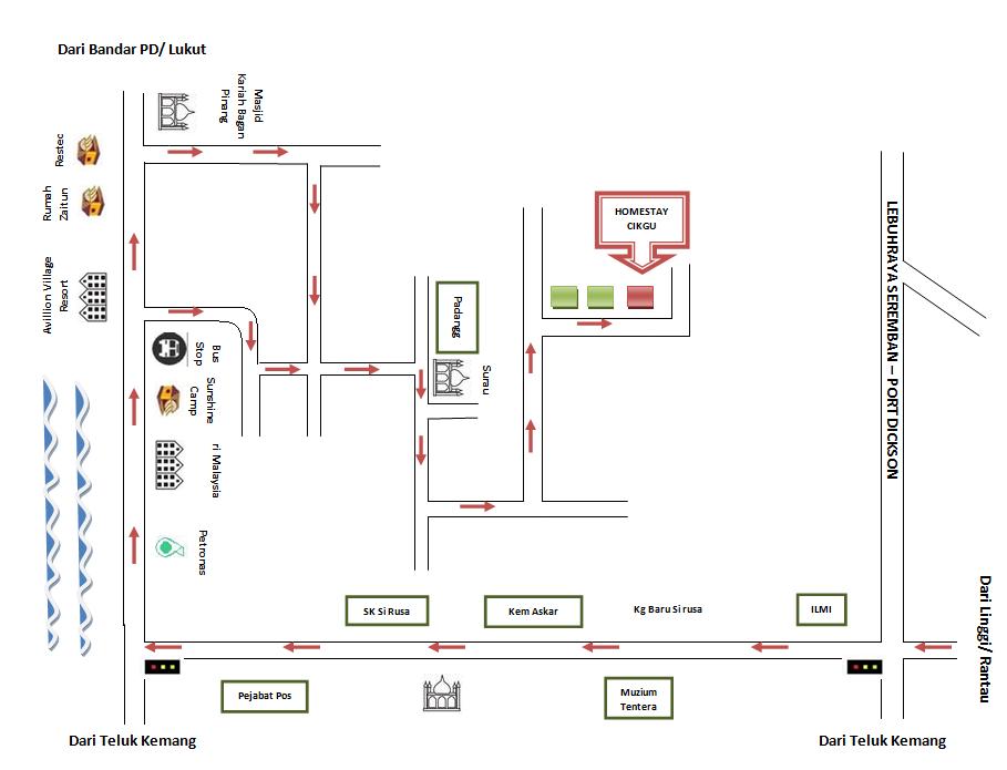 RUMAH REHAT PORT DICKSON: PETA HOMESTAY CIKGU