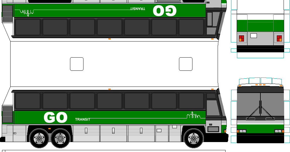 SP. Papel Modelismo: PaperBus Motor Coach Industries 102-A3 - GO Transit