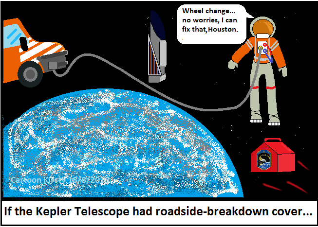 Cartoon Kirsty Cooks...: If the Kepler Space Telescope had break down cover